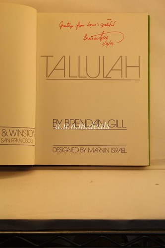 (Signed) Tallulah (Hardcover) by Brendan Gill Book #6 9780030010262| eBay