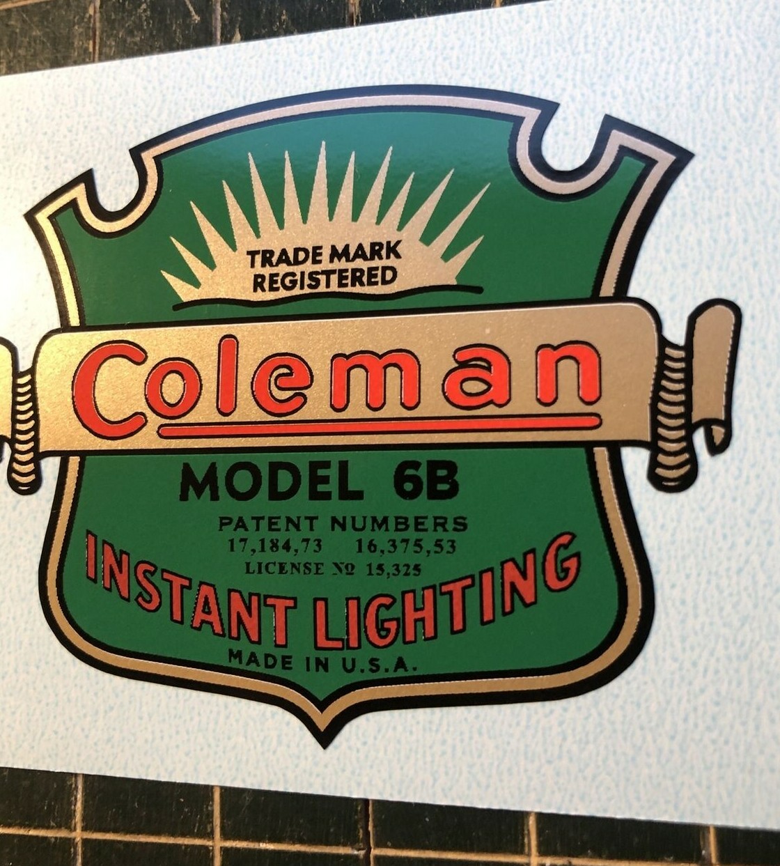 Coleman Instant Lighting Decal For 6B Stove Vinyl Easy To Install | eBay
