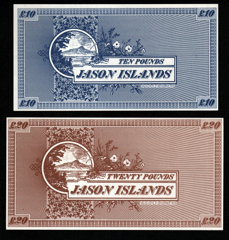 1979 JASON ISLANDS BANKNOTES - 5 NOTES SET - PENGUIN FALKLAND - CRISP ...