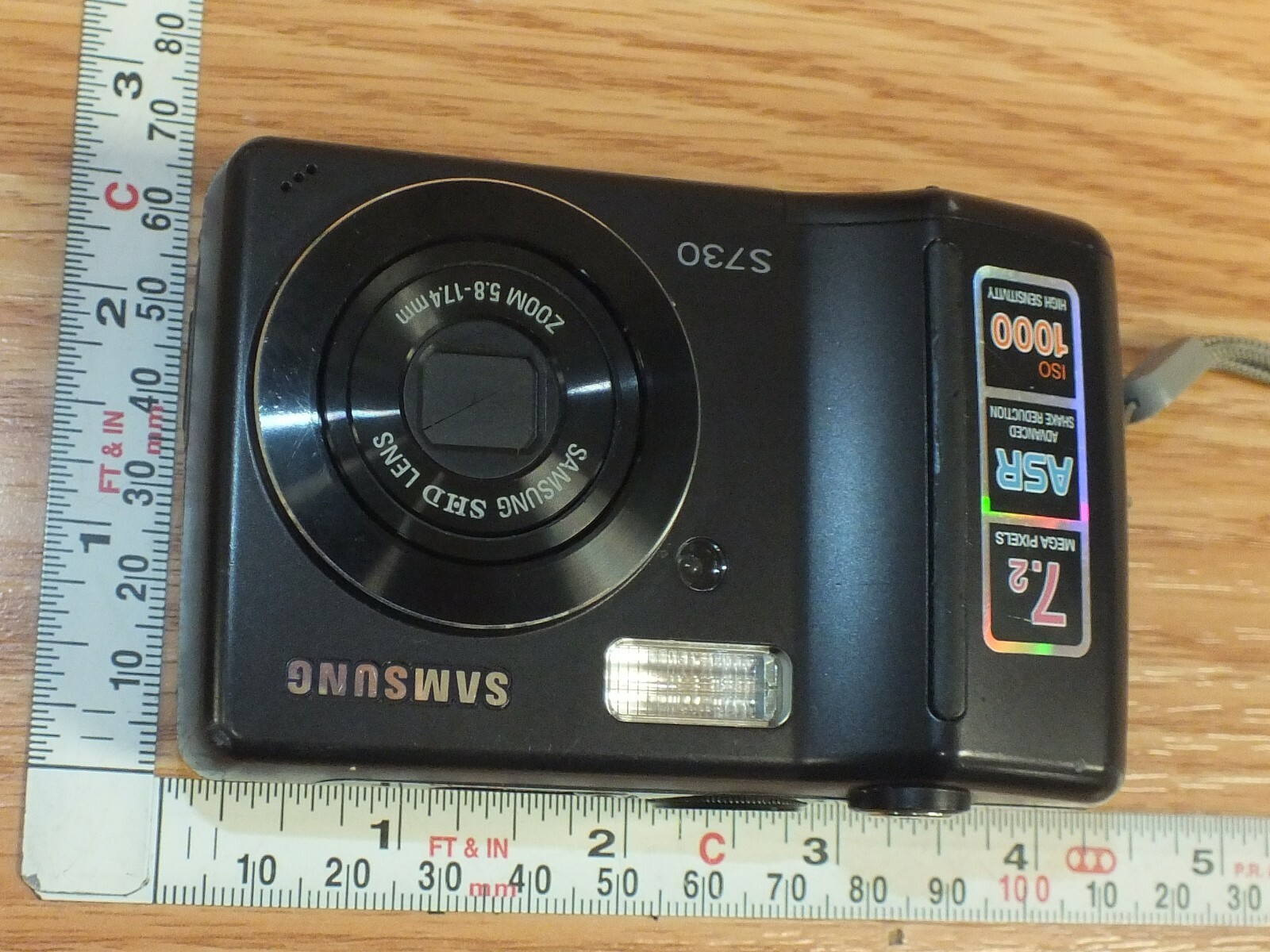 *FOR REPAIR* Samsung Digimax S730 7.4 MP Black Digital Camera w/ Wrist ...