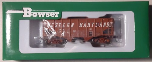 Bowser 43091 HO Western Maryland Speed Letter 55 Ton Fishbelly Hopper ...