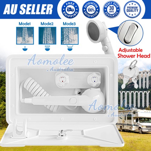 External Caravan RV Shower Box Kit Exterior Faucet Camper Trailer Boat ...