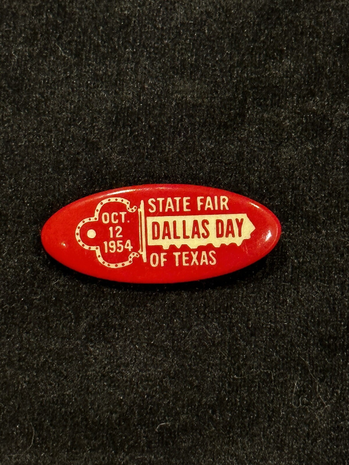 Vintage State Fair of Texas Pin Oct 12th 1954 Dallas Day Red Lapel Pin ...