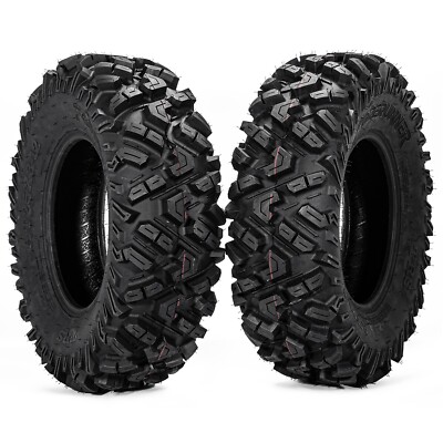 2X 25x8-12 ATV Tires 6 Ply 25x8x12 UTV Tires 25 8 12 Mud All Terrain ...