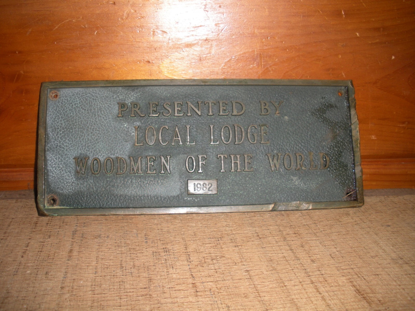 Vintage Solid Bronze Woodsman of the World Plaque / Sign / 1982 | eBay