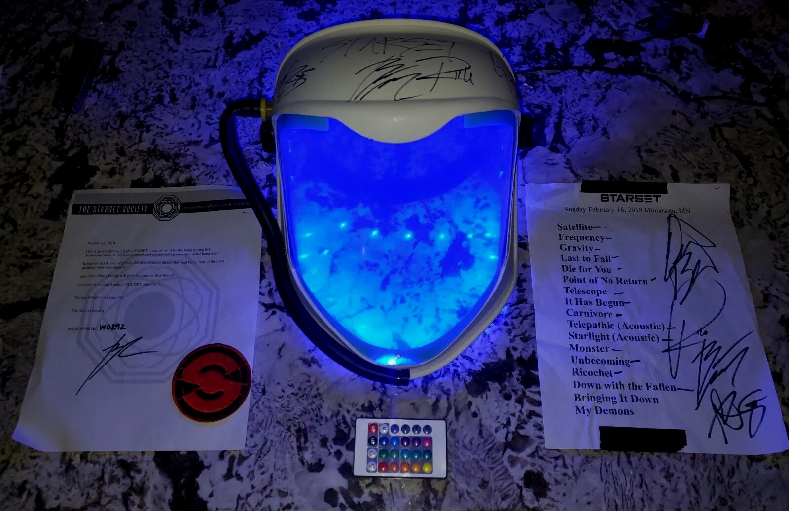 STARSET signed space helmet Ltd. 1 of 2000 with logo patch | eBay