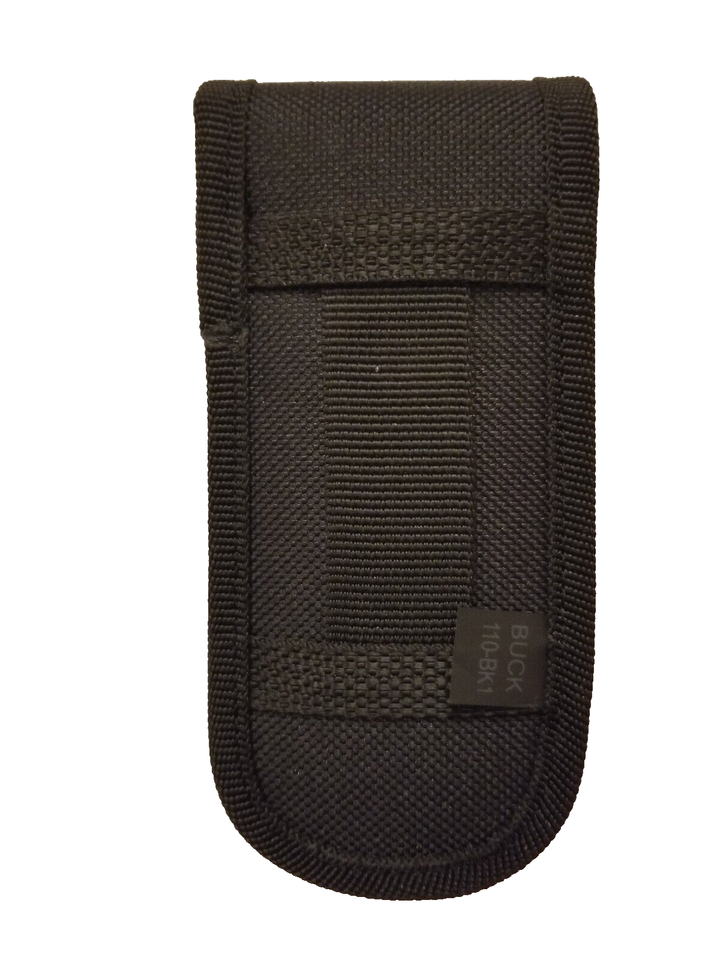 BUCK KNIFE - MODEL # 110 NYLON BELT SHEATH - BLACK WITH BUCK LOGO ...