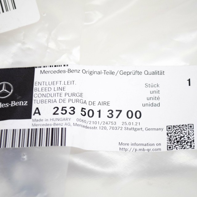 Mercedes-Benz GLC X253 Vent Line Hose Pipe 2.0 P 155kw A2535013700 2016 ...