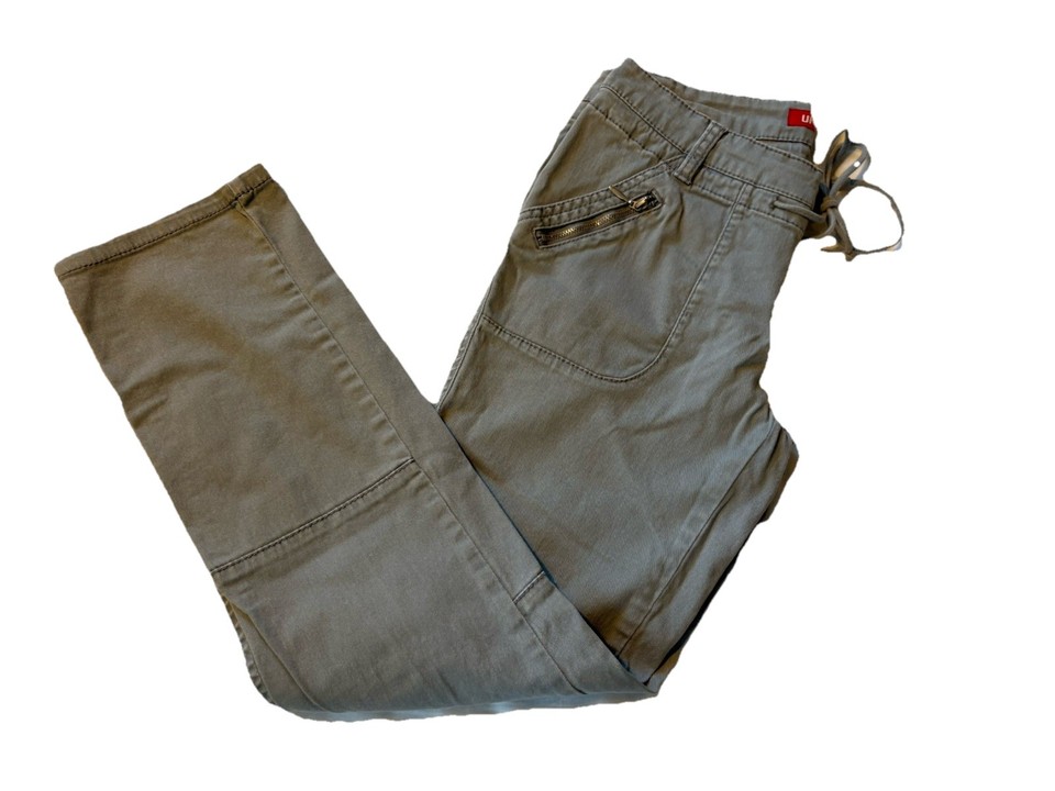UNIONBAY Y2K Low Rise Drawstring Size 5 Gray Pants Pockets Cotton Blend ...