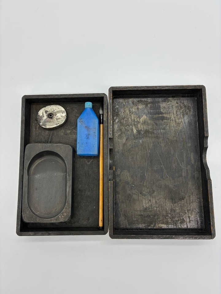 Calligraphy Set Brush Ink Stone Jug Vintage Suzuri Grinder Sumi Shodo ...