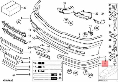 Genuine BMW E39 520d 520i 523i 2.4 Bumper Guard Primed Front Right ...