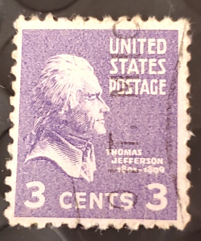 Rare Collectable 3 Cent Thomas Jefferson Purple Stamp | eBay