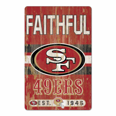 NFL San Francisco 49ers Slogan Wood Sign Wooden Sign Wood Faithful Deko ...