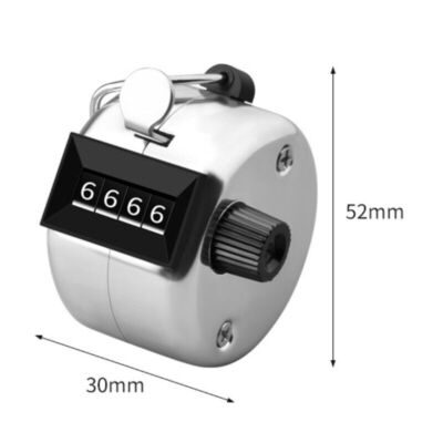 4 Digit Number Dual Clicker Golf Hand Tally Counter Metal Handy ...