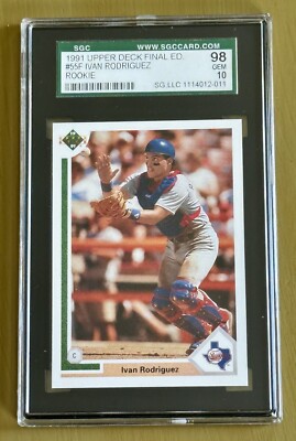 IVAN RODRIGUEZ 1991 UPPER DECK Final Edition ROOKIE RC CARD SGC 10 Gem ...