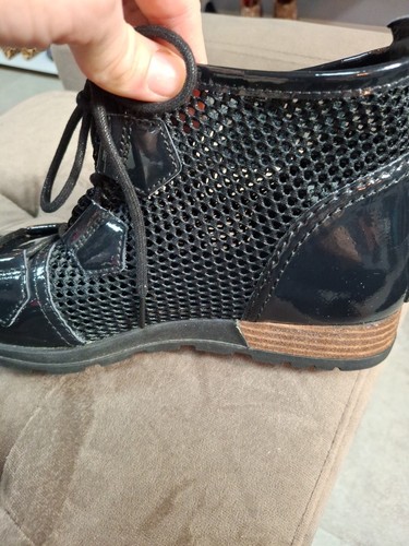 Sorel Major Lace Patent Leather Mesh Booties Size 8.5 | eBay