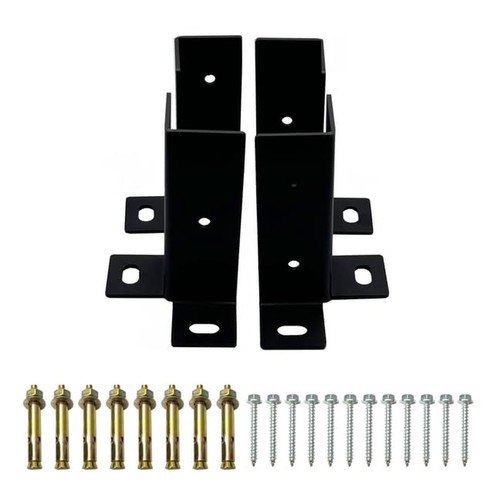 4 PCS Adjustable Base Bracket for 2x2, 2x4, 4x4 Post，Heavy Duty Wood ...