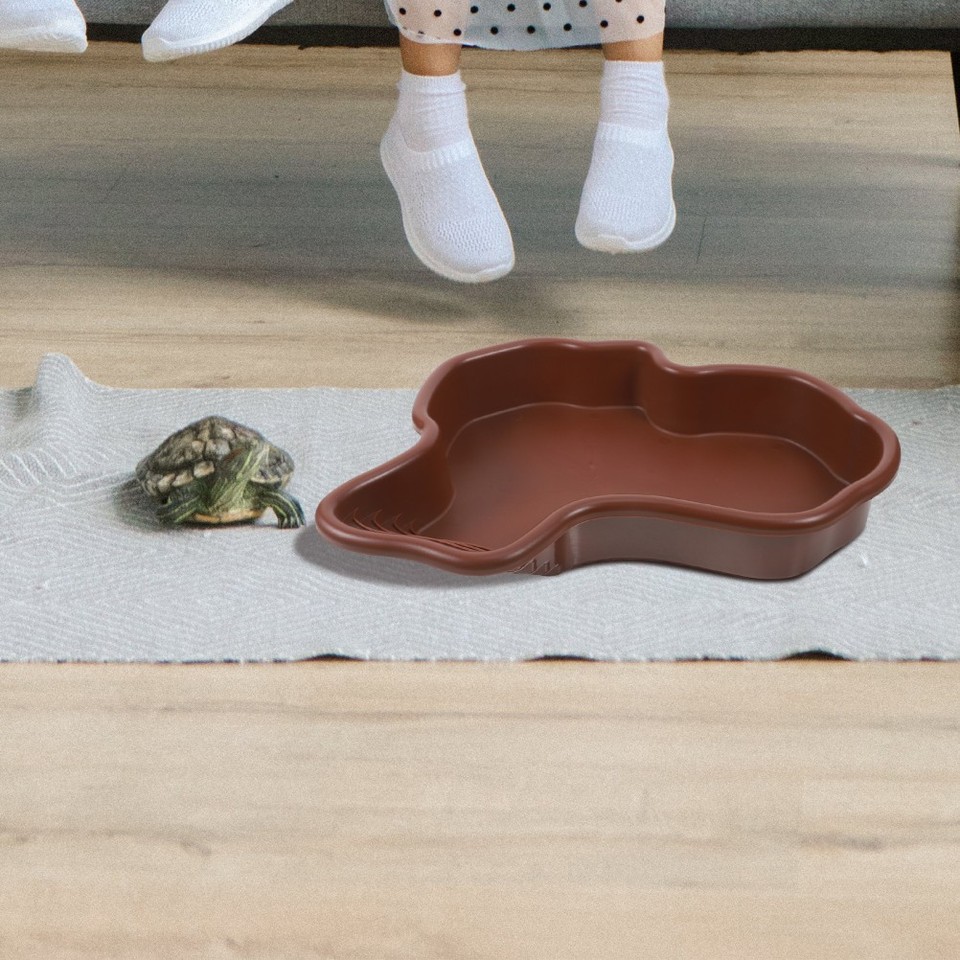 Tortoise Soaking Tub Plastic Reptile Pool Large Bathing Terrarium Bowl ...