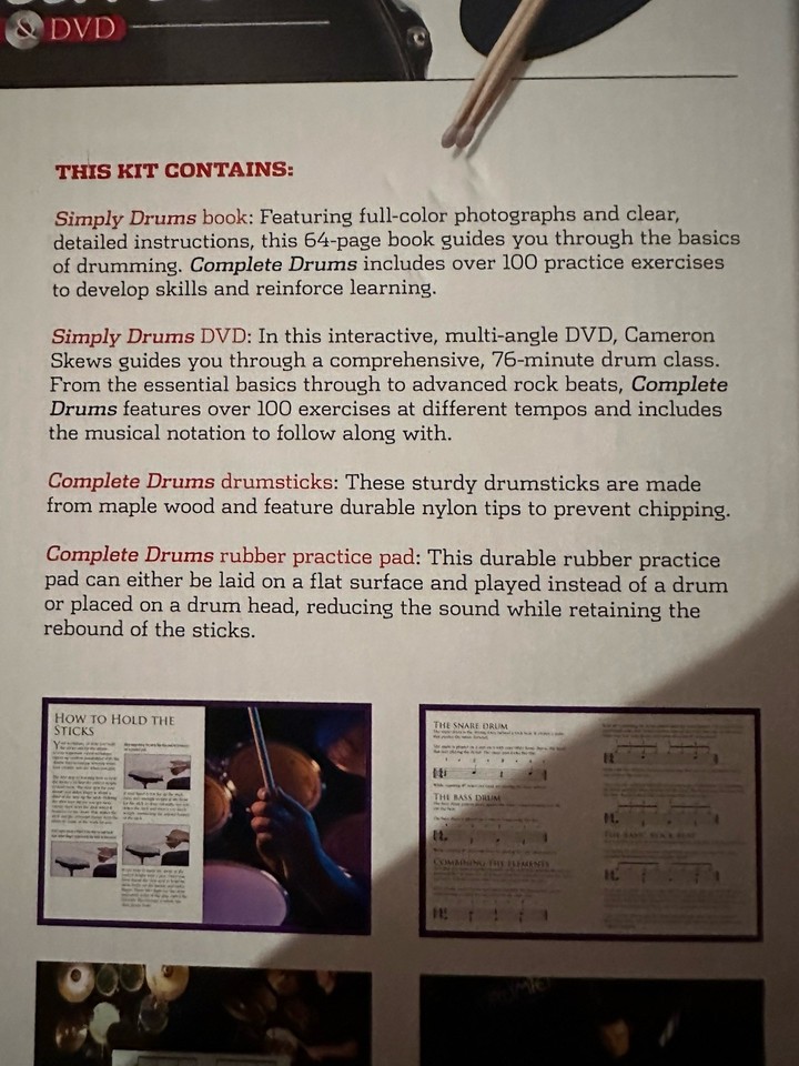 Complete Drums Book & DVD Simply Drums Series Learning Set New Open Box ...