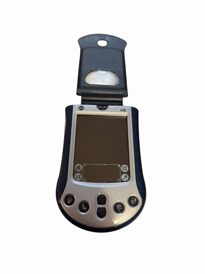 Palm M130 Silver Handheld Color Display Rechargeable PalmOS 4.1 PDA ...
