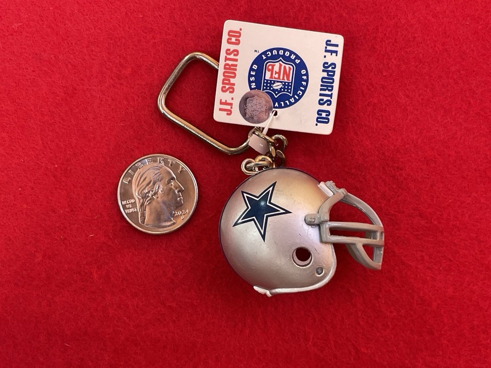 VINTAGE DALLAS COWBOYS HELMET KEYCHAIN JF SPORTS NFL FOOTBALL KEY CHAIN ...
