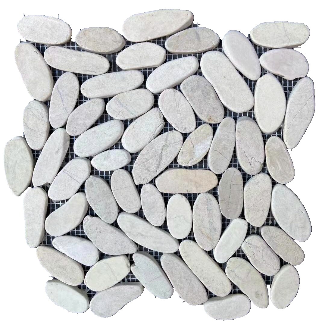 Pebble Backsplash Tiles Pebbles And Round Mosaic Backsplashes