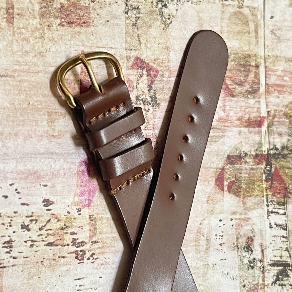 1950s medium brown Extra Long vintage 16mm Shell Cordovan watch band ...