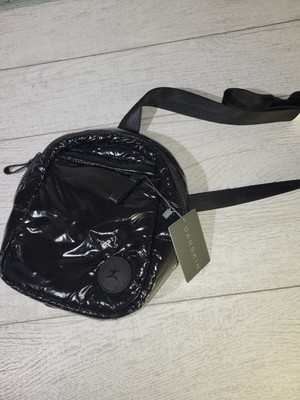 Danskin Lowry Sling Backpack Crossbody Bag Puffer metallic BLACK MSP$65 ...