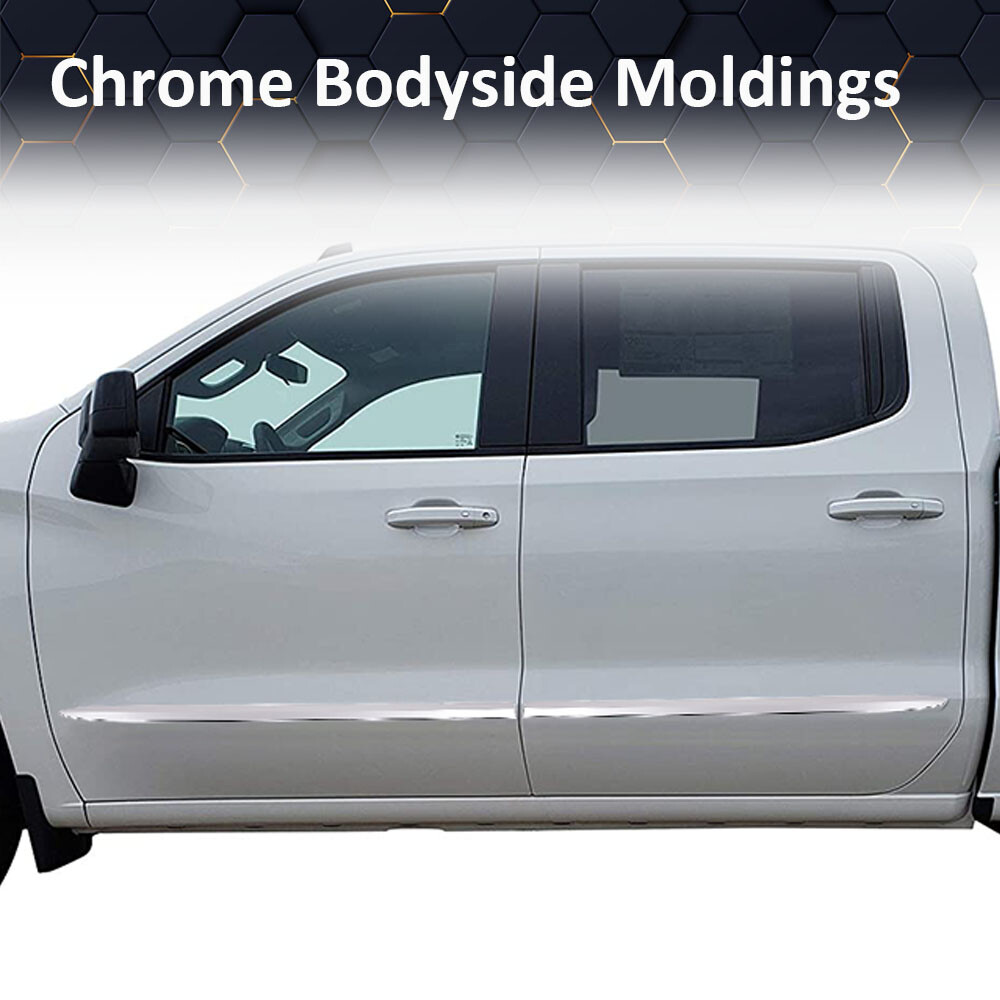 Fit For 19-22 Chevy Silverado 1500 Crew Cab Body Side Molding Trim ...