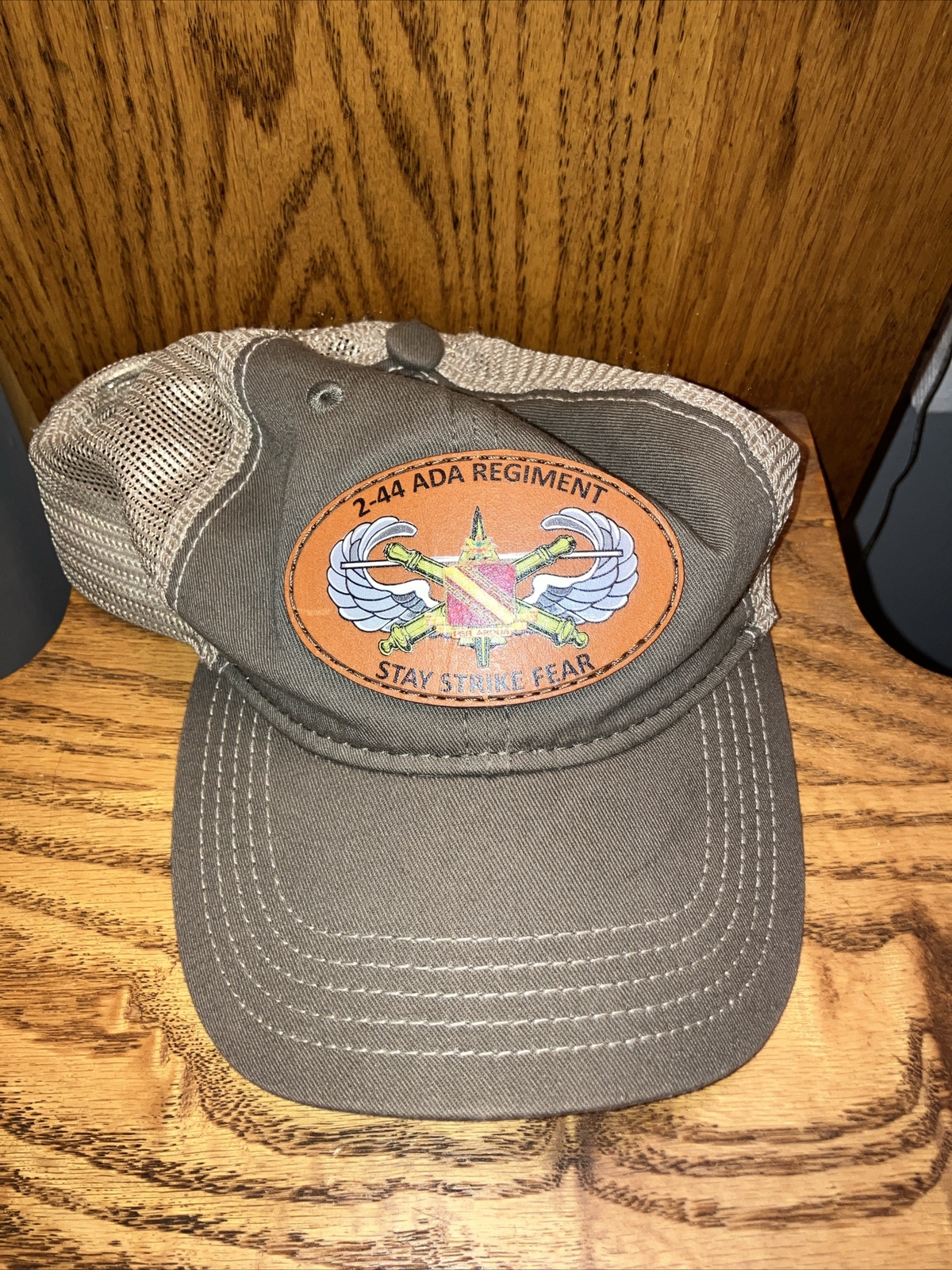 Military 2-44 ADA Regiment Stay Strike Fear Trucker H… - Gem