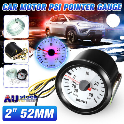 52mm Car Turbo Analogue Boost Vacuum Gauge Pointer Boost 30 Psi Dials ...