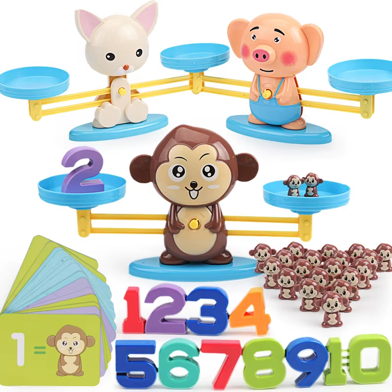 New Montessori Math Toy Monkey Digital Maths Balance Scale Toy ...