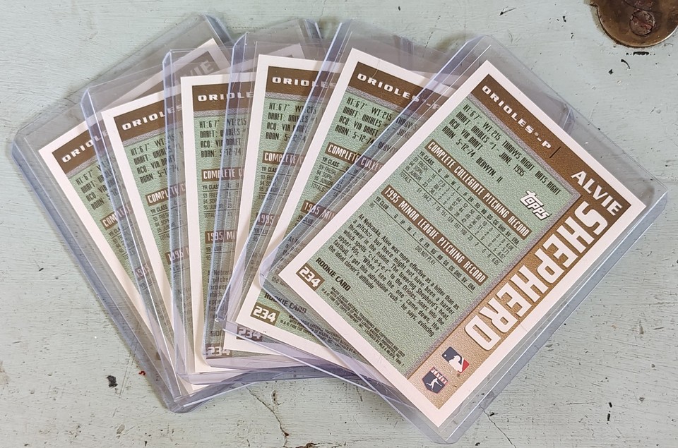 Lot Of 6 1996 Topps Draft Picks #234 Alvie Shepherd Orioles Near Mint ...