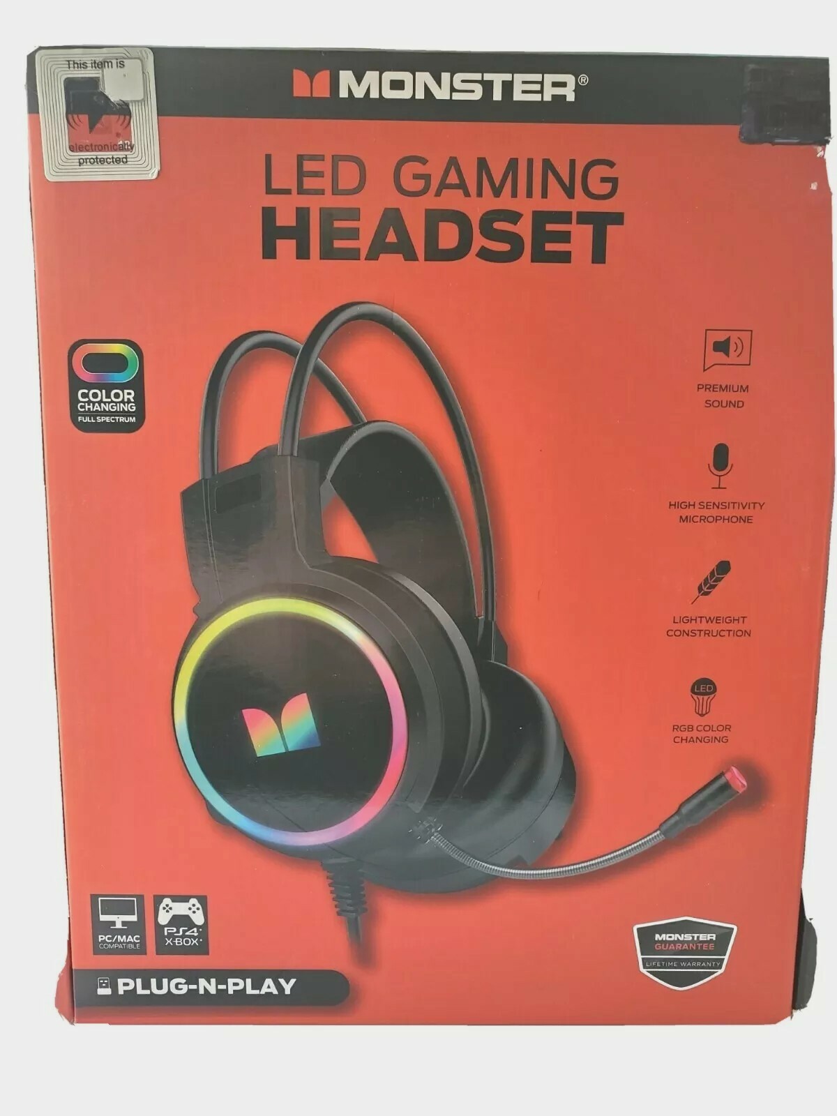 NIB Monster LED Gaming Headset PC/MAC PS4/Xbox Color Changing Premium ...