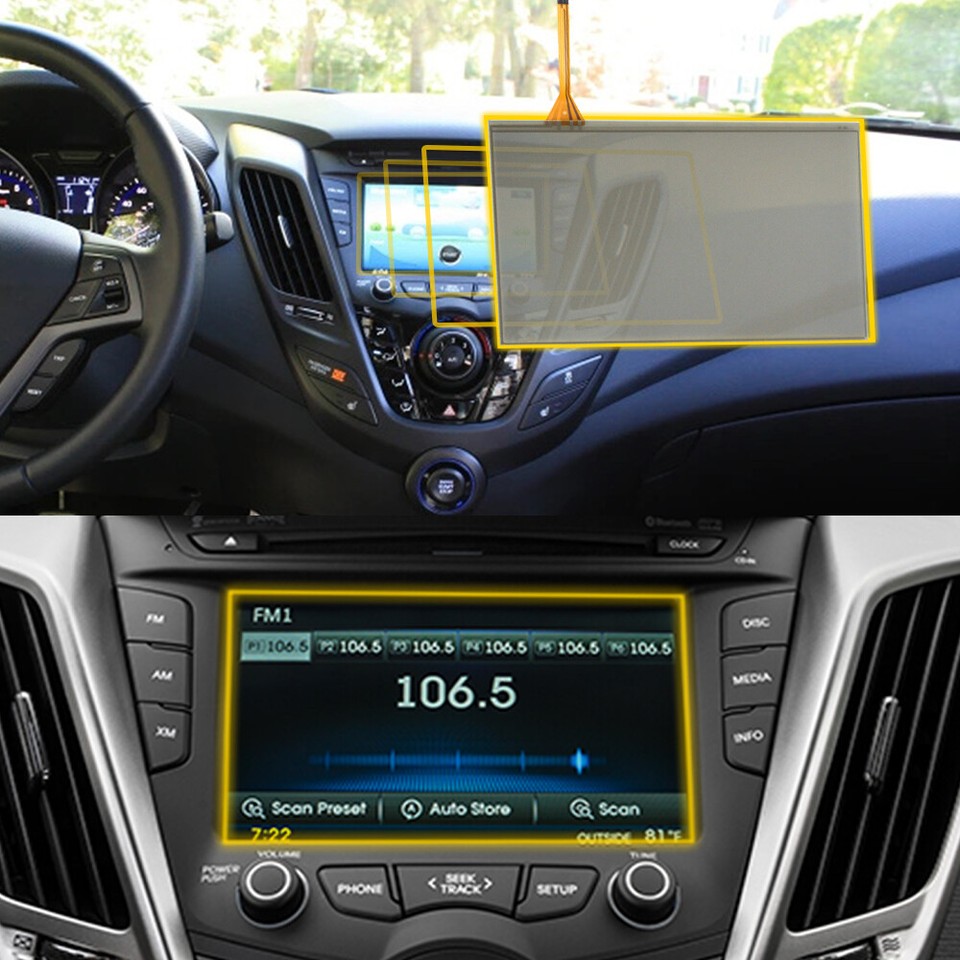 7" Radio Touch Glass Screen Digitizer 4 Pin Fits For 2013-2016 Hyundai ...