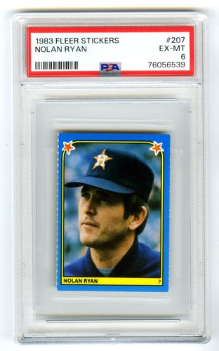 NOLAN RYAN~VERY RARE (POP 7) 1983 FLEER STICKERS PSA-6 EX-MT GRADED MLB ...