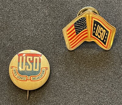 USO Lapel Flag And Emblem Pin And Pin Back | eBay