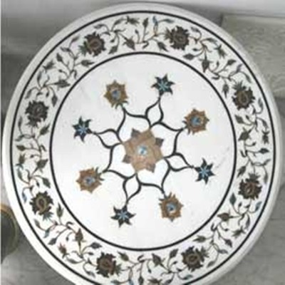 2' White Marble Side Dining Center Corner Table Top Inlay Handmade Home ...