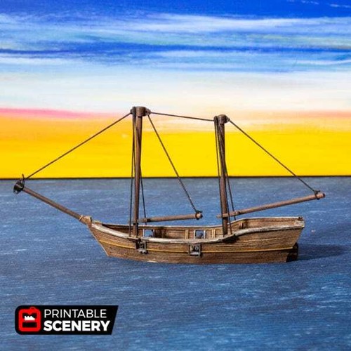 Skiff - Pirate Ship - Tabletop Terrain Miniature Terrain Wargaming | eBay