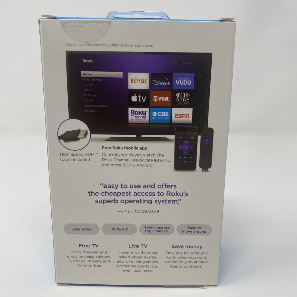 Roku Express HD Streaming Media Player - Black - Broken Seal ...