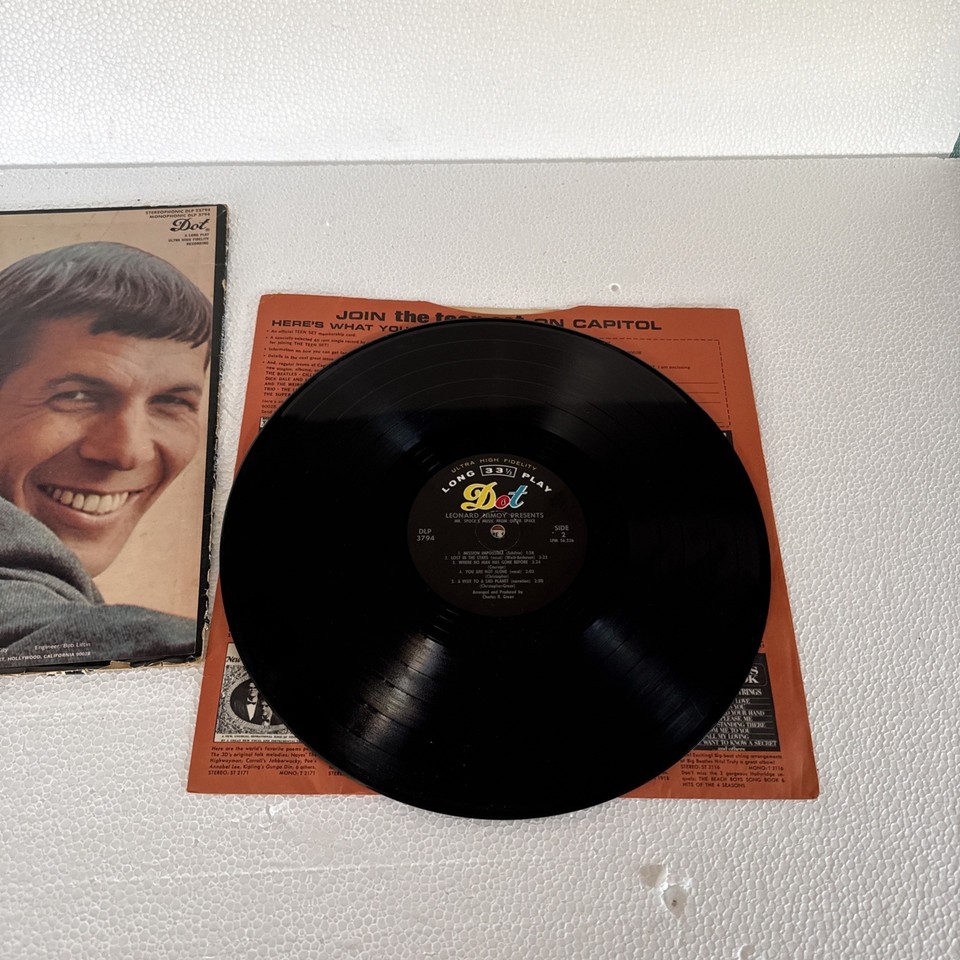 1967 SIGNED LEONARD NIMOY "MR. SPOCK'S MUSIC FROM OUTER SPACE" LP ALBUM ...