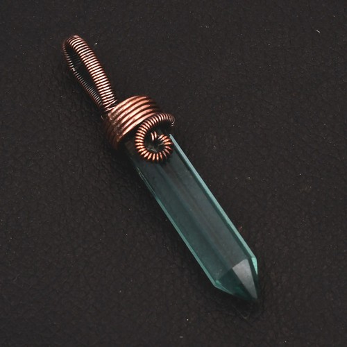 Blue Topaz Gemstone Ethnic Handmade Copper Wire Pendant Jewelry 2.36 ...