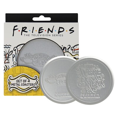 Friends Set of 4 Embossed Metal Coasters | eBay