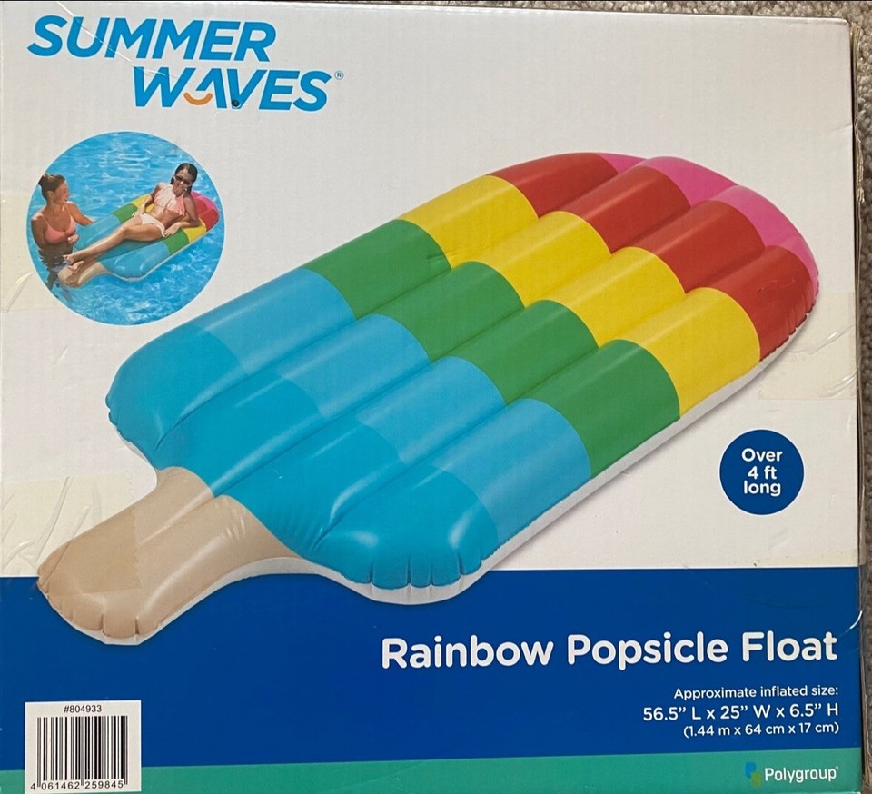 Rainbow Popsicle Pool Raft Float Lounge - Water Lounge Float Beach Lake ...