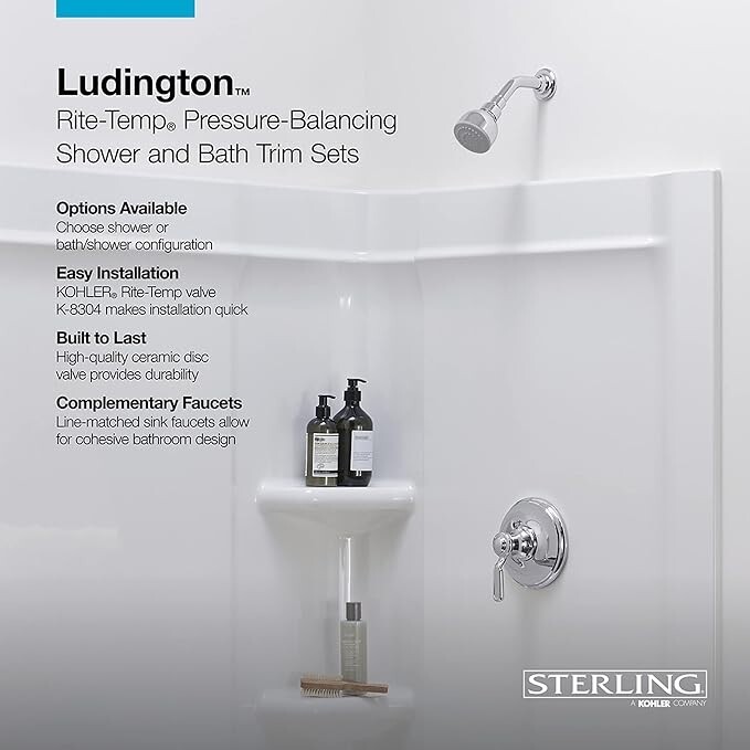 Single Handle Shower Head trim set Polished Chrome shower kit by Kohler ...