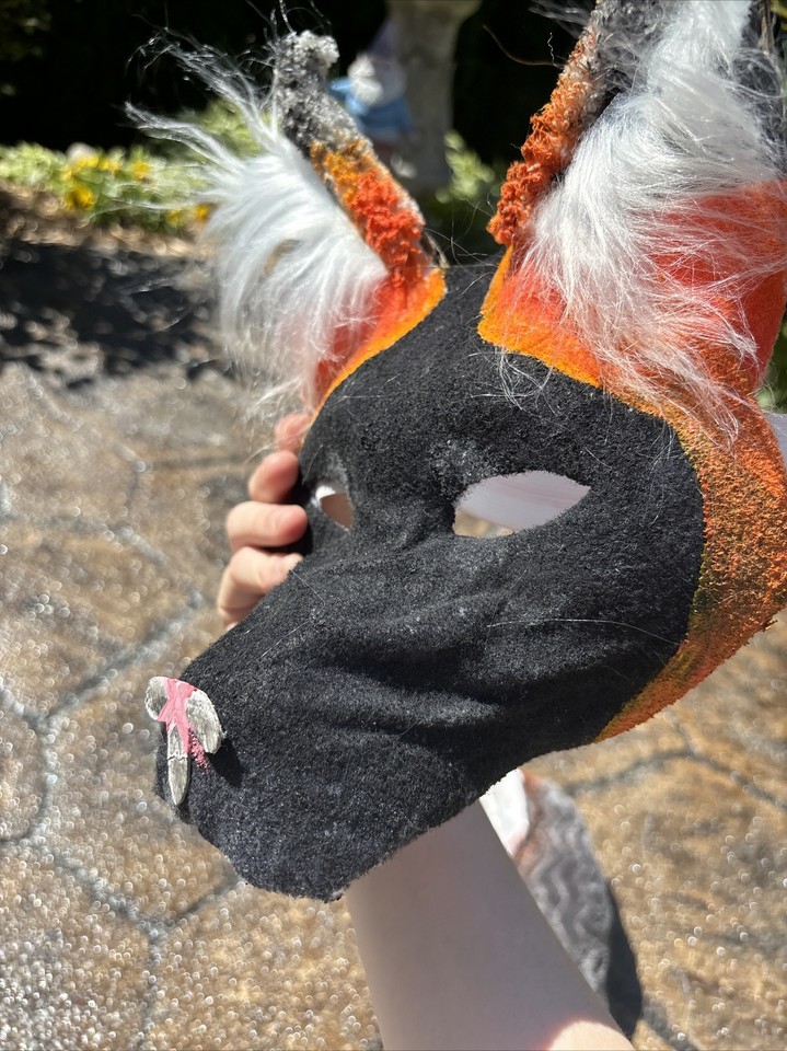 Therian Cross Fox Mask Made With Tail High Quality Tail + Mask | eBay