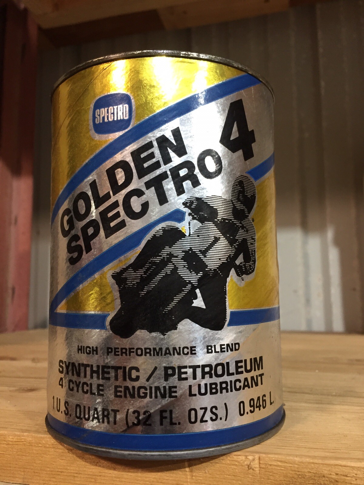 Vintage 1 Quart Golden Spectro 4 Motorcycle Synthetic Engine Motor Oil ...