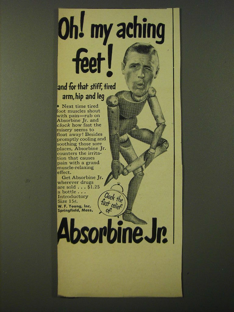 1950 Absorbine Jr. Ad - Oh! My aching feet | eBay