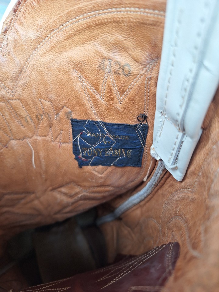 vintage tony lama custom cowboy boots HAND MADE BY TONY LAMA TAG | eBay