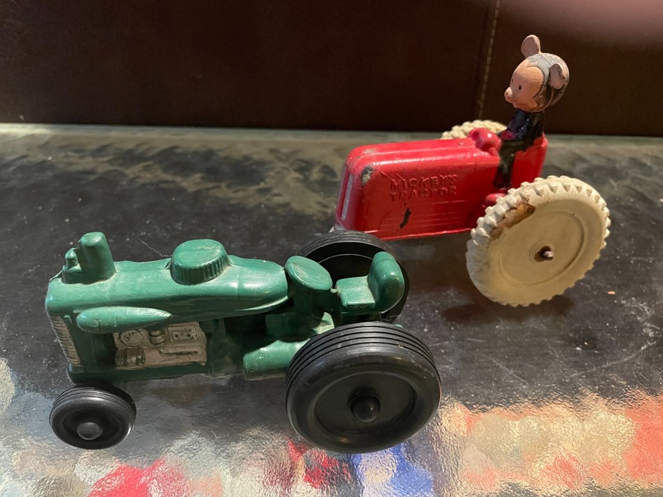 Vintage Sun Rubber Mickey Mouse Tractor and a Garrett Tractor | eBay